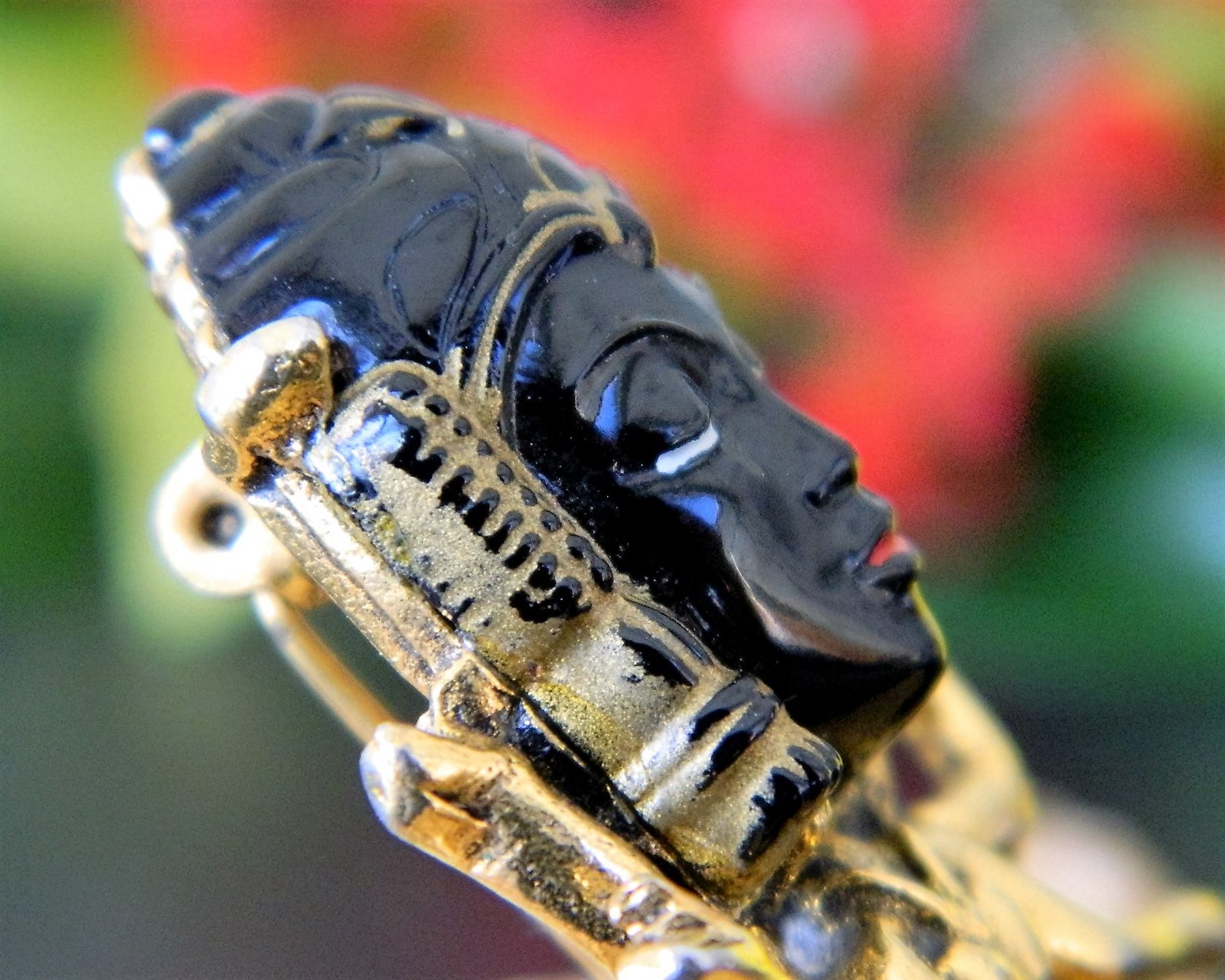 Vintage Selro Selini Hindu Goddess Lakshmi Brooch Pin 6 Armed Figural ...