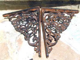 2 Cast Iron Brackets Wall Shelf Island Architectural corbels braces bz ...