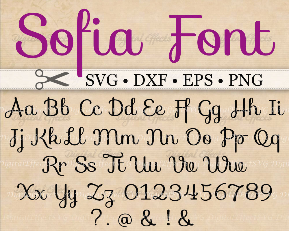 SOFIA Monogram Svg, Dxf, Eps, Png; Sofia Font Svg, Digital Monogram ...