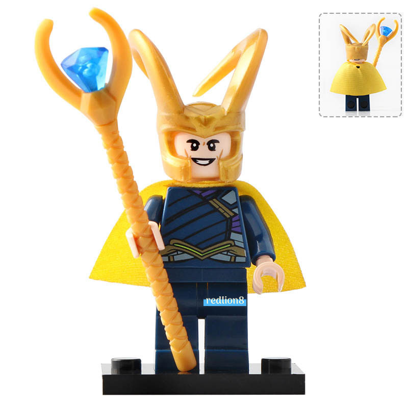 Loki with Sceptre Marvel Super Heroes Lego Compatible Minifigure Bricks Toys - Building Toy ...