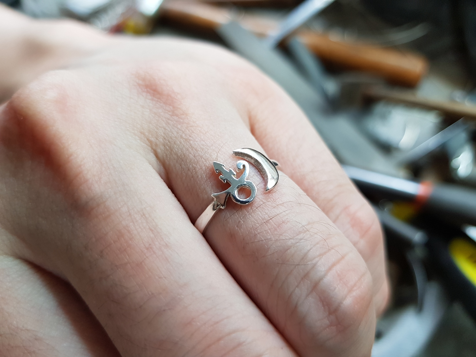 Ring - Moon crest - Love - Remembrance Symbol - Sterling Silver ...