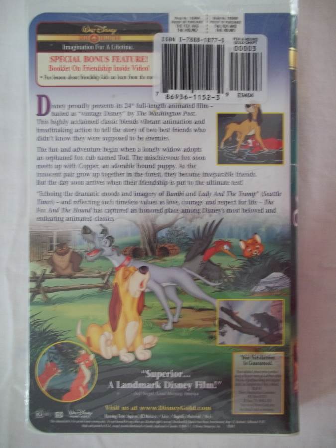 Walt Disney'sGoldCollection THE FOX AND THE HOUND VHS-ClamShell-BRAND ...
