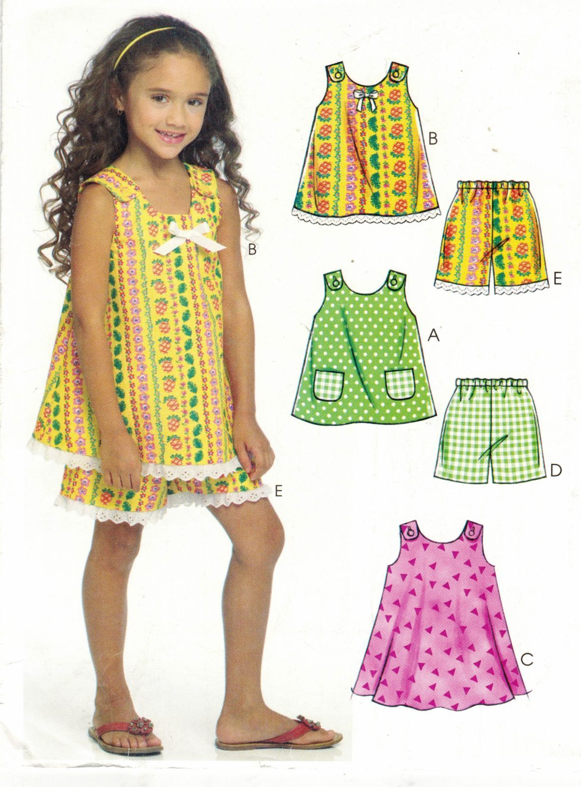 Toddlers Summer Pullover Shoulder Button Top Dress Pull-On Short Sew ...