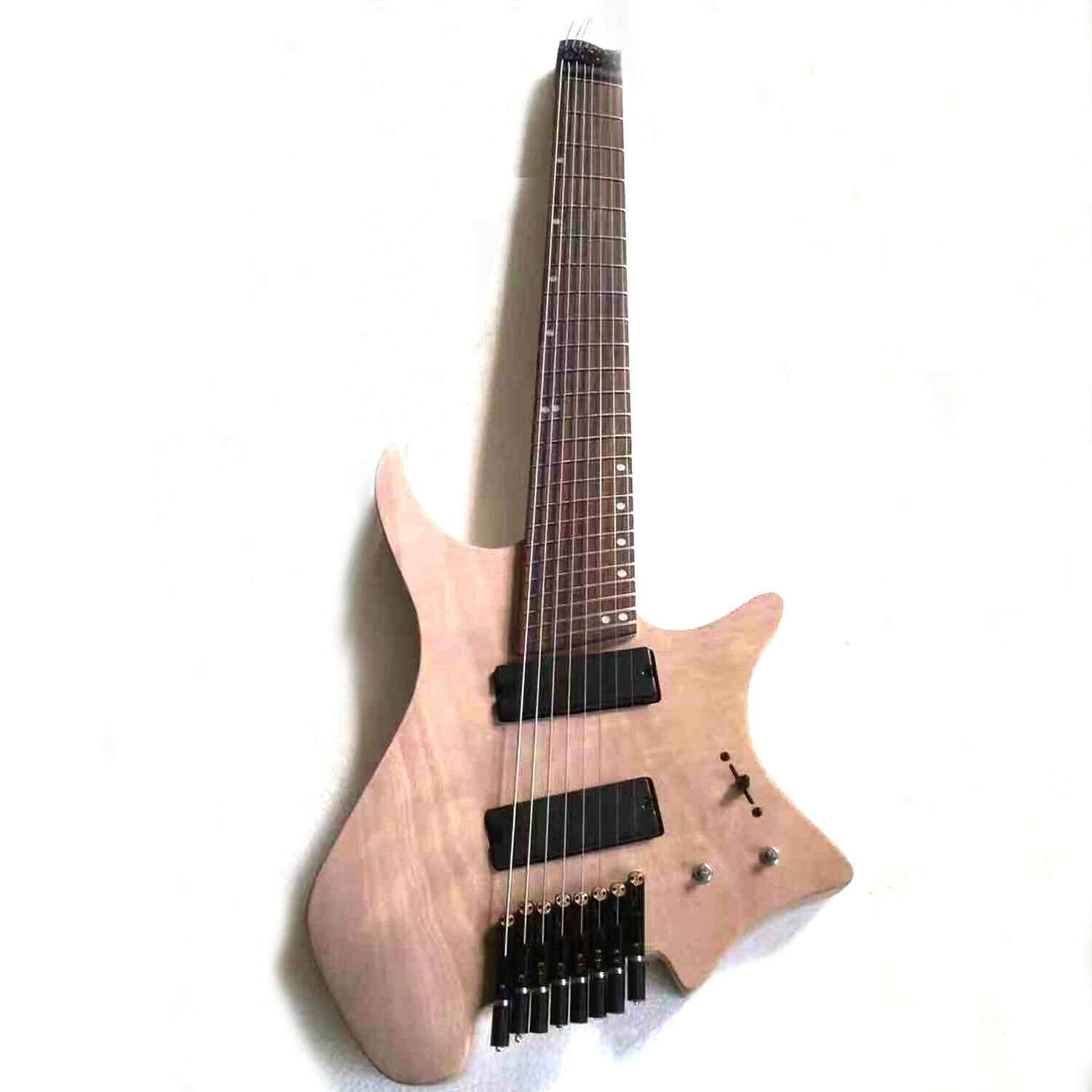 Musoo brand unfinished 8 strings fanned fret headless electric guitar ...