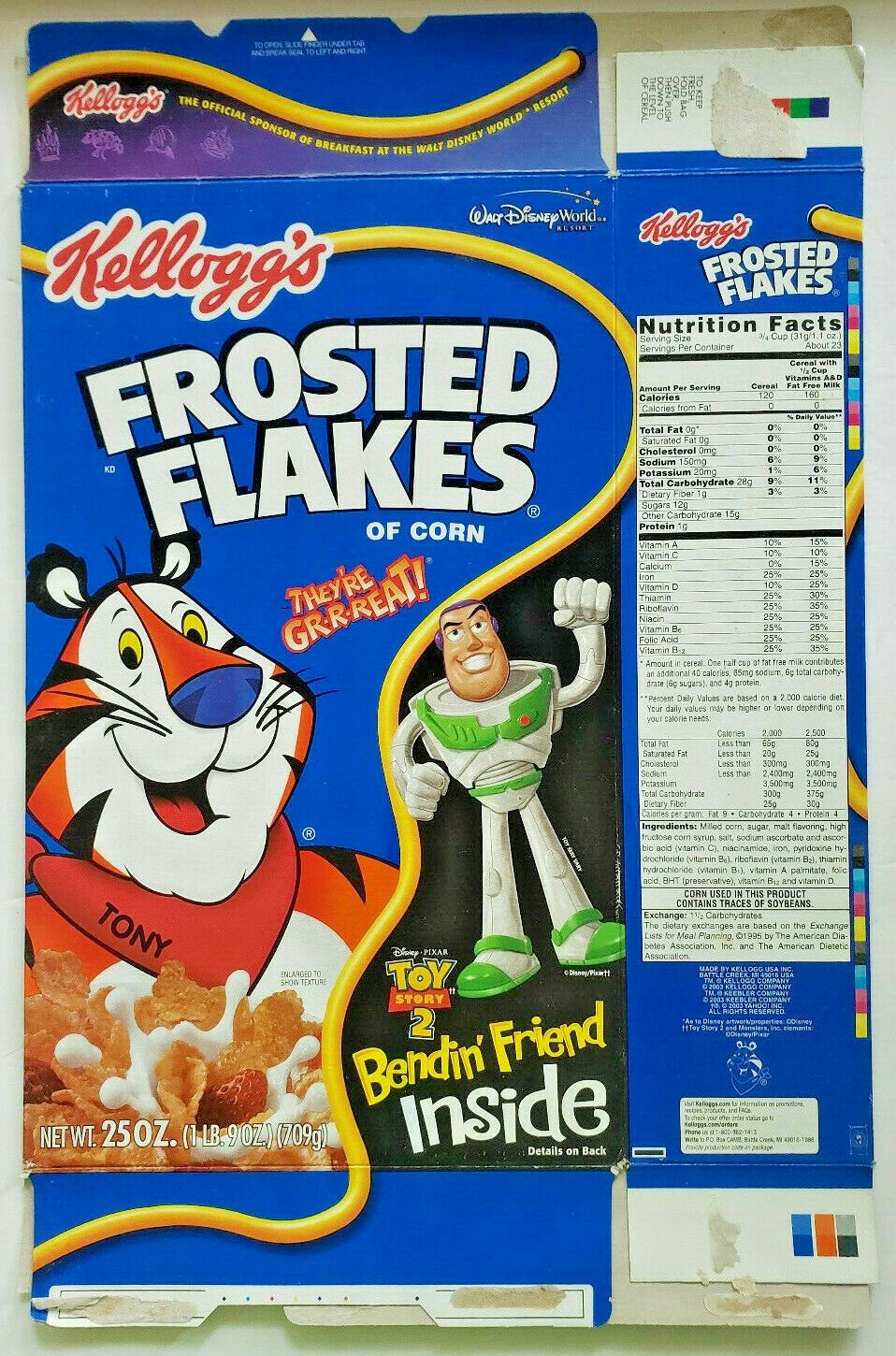Kellogg's Frosted Flakes 2005 Empty Cereal Box Toy Story Advertisment ...