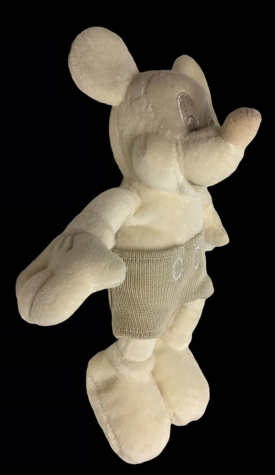 Vtg Style White Mickey Mouse Plush 9” Disney Theme Park Edition Hard To ...