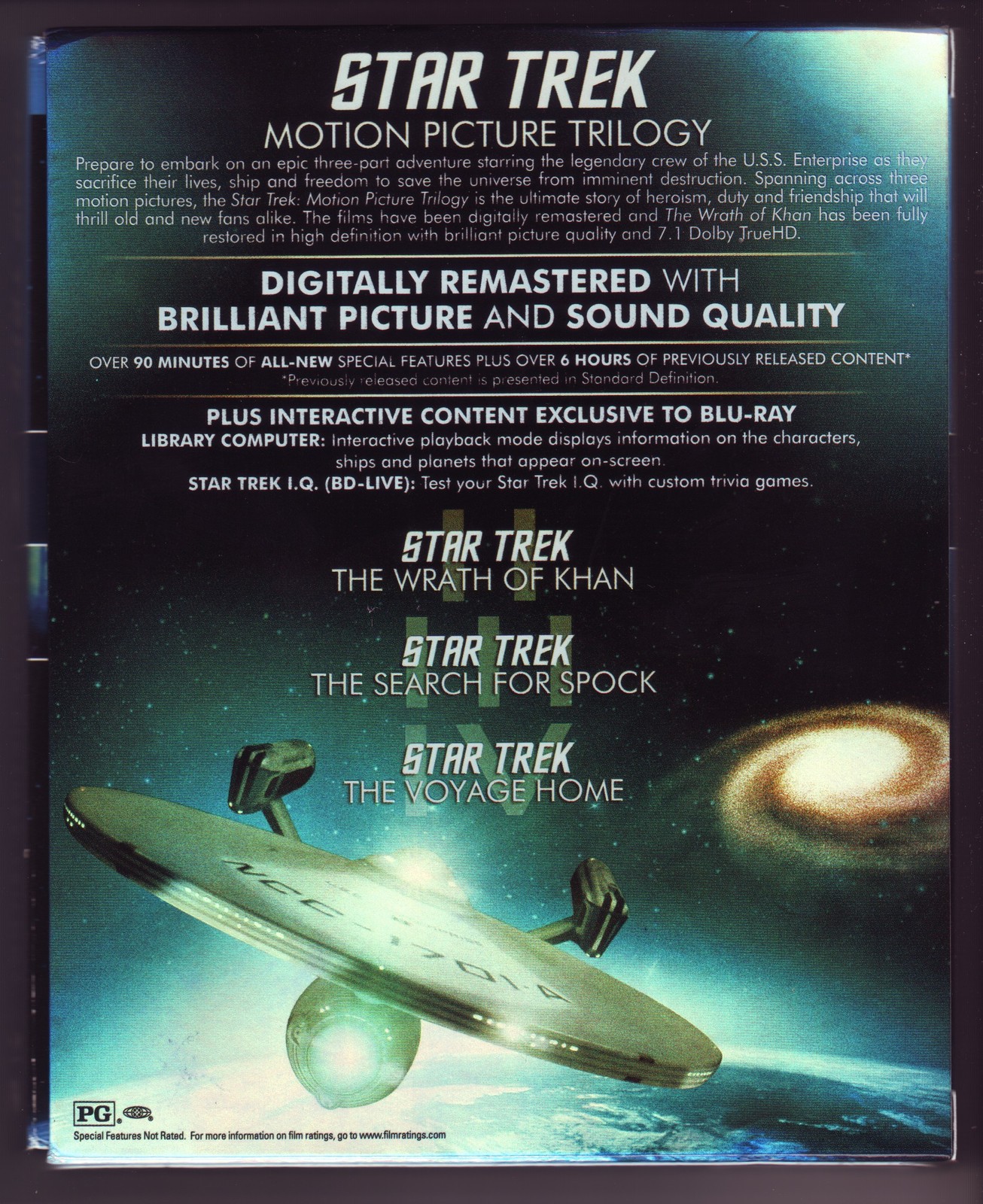 Star Trek: Motion Picture Trilogy Box Set (2009 Paramount Blu-Ray ...