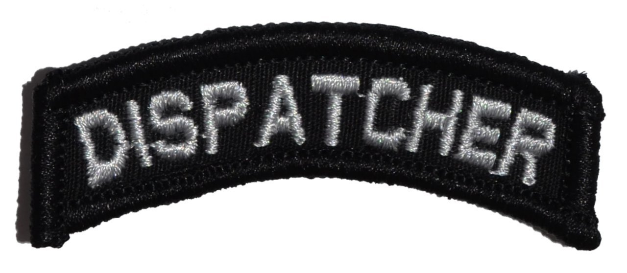 Dispatcher Tab Military Patch / Morale Velcro Patch - Black - Sewing