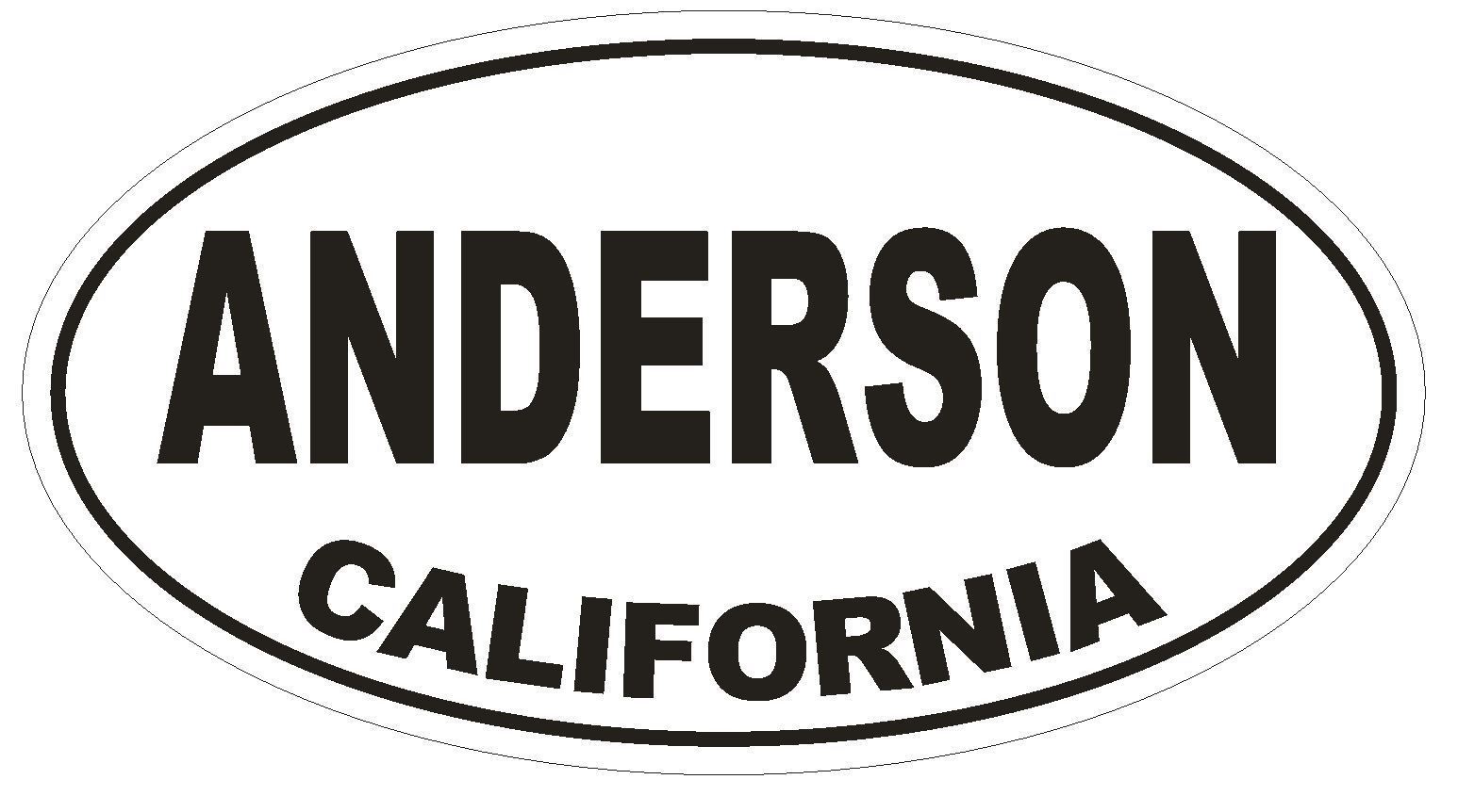 Anderson California Oval Bumper Sticker or Helmet Sticker D2847 Euro ...