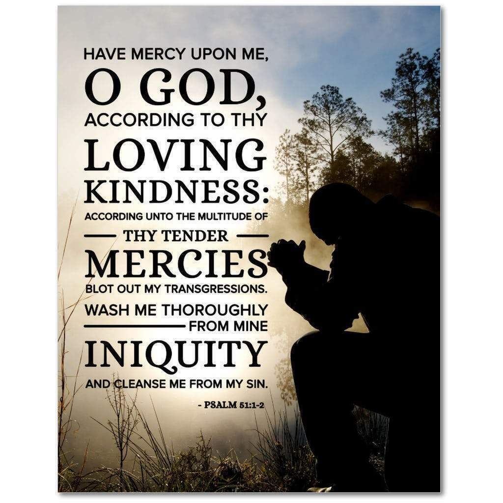 Have Mercy Upon Me Psalm 51 1 2 Bible Verse Ready To Hang Stretched