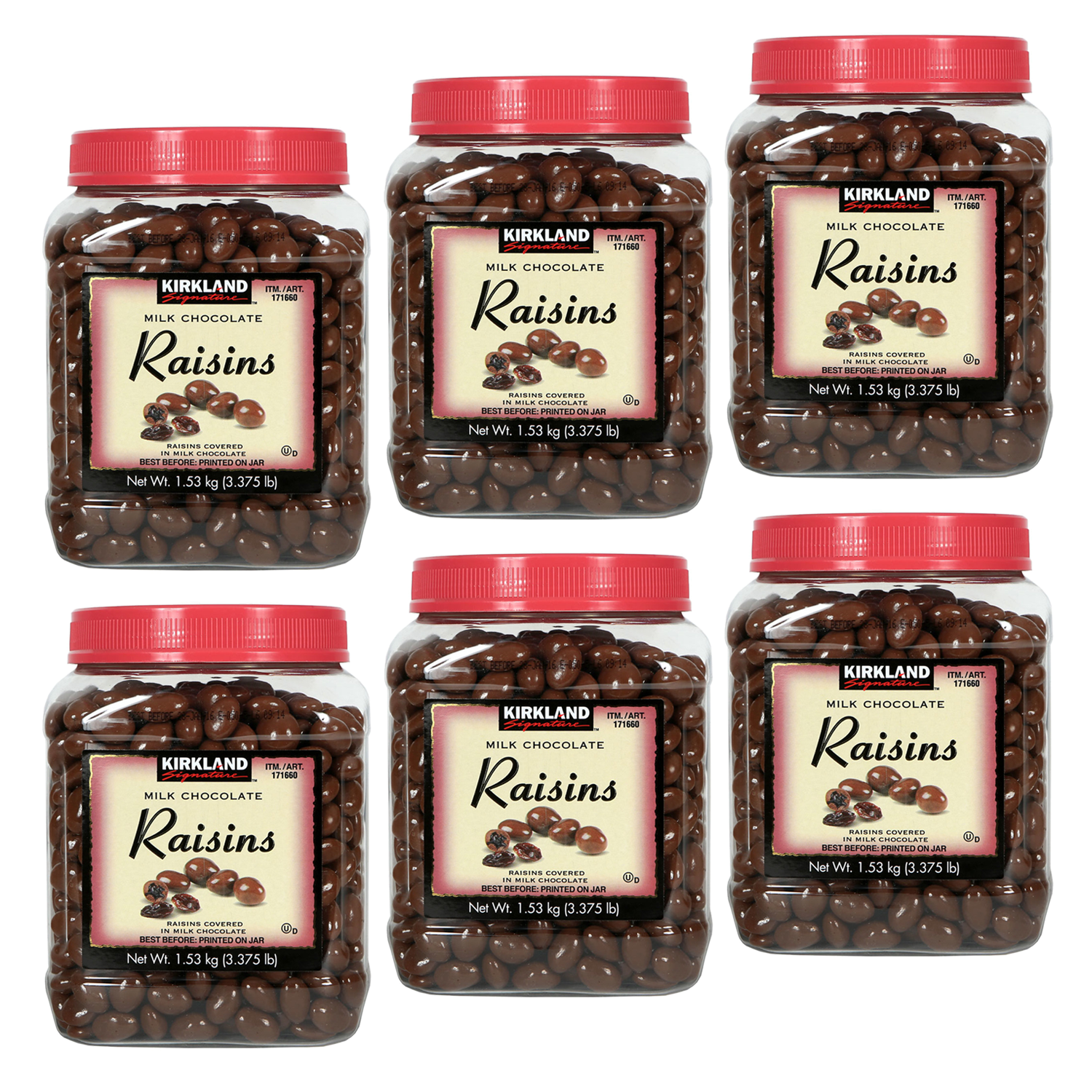 Milk Chocolate Covered Roasted Almonds Or Raisins Kirkland Signature 1