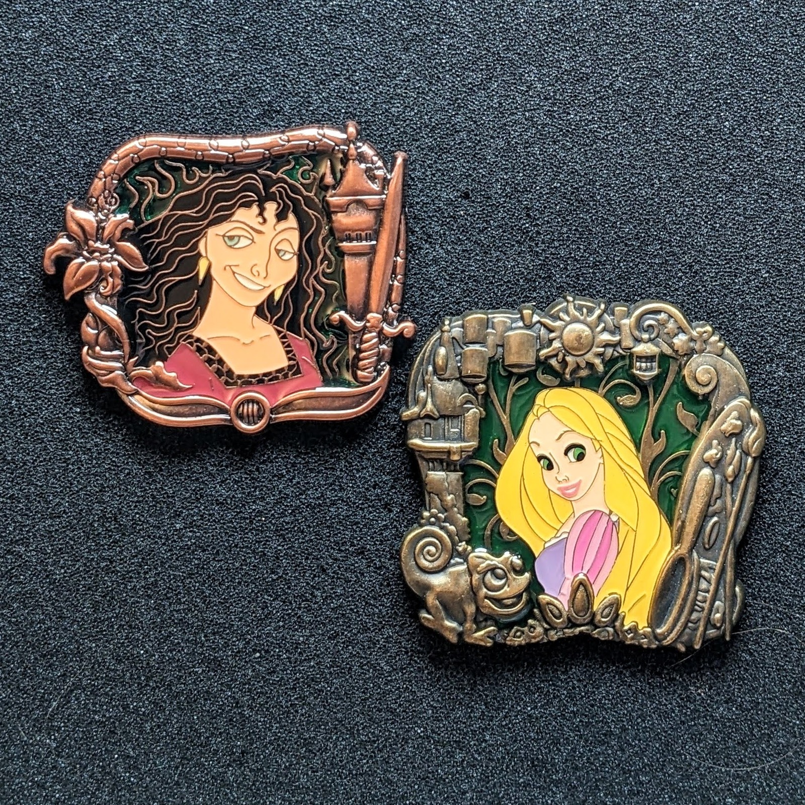 Tangled Disney Pins: Mother Gothel and Rapunzel Stained Glass Frames - Other