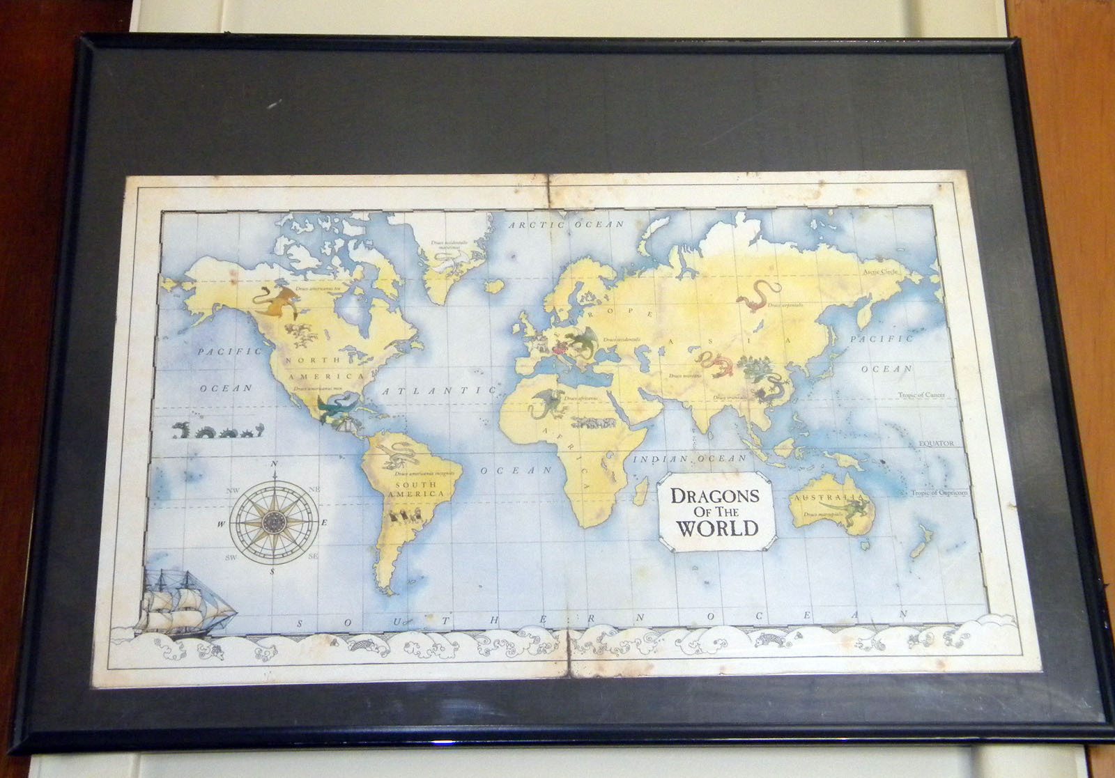 Dragons of the World map showing Continents and similar items