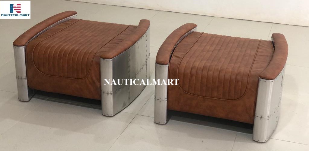 Aviator Ottoman Chair Mid Century Vintage Industrial Sofa Furniture ...