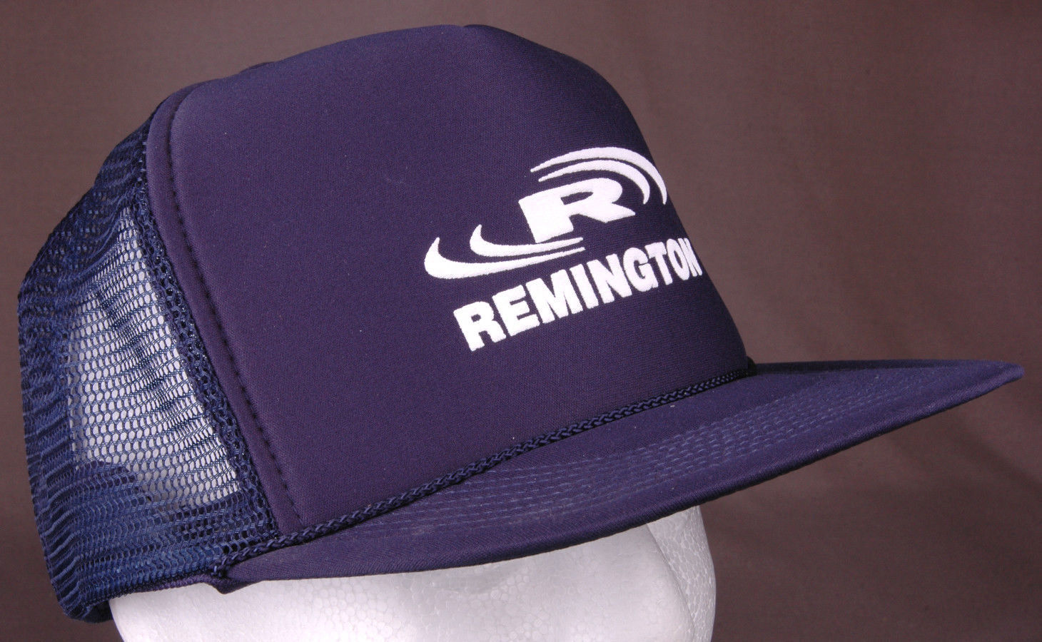 Vtg Remington Tires Trucker Hat-Rope Bill-Blue-Mesh-Snapback-Auto-Car ...