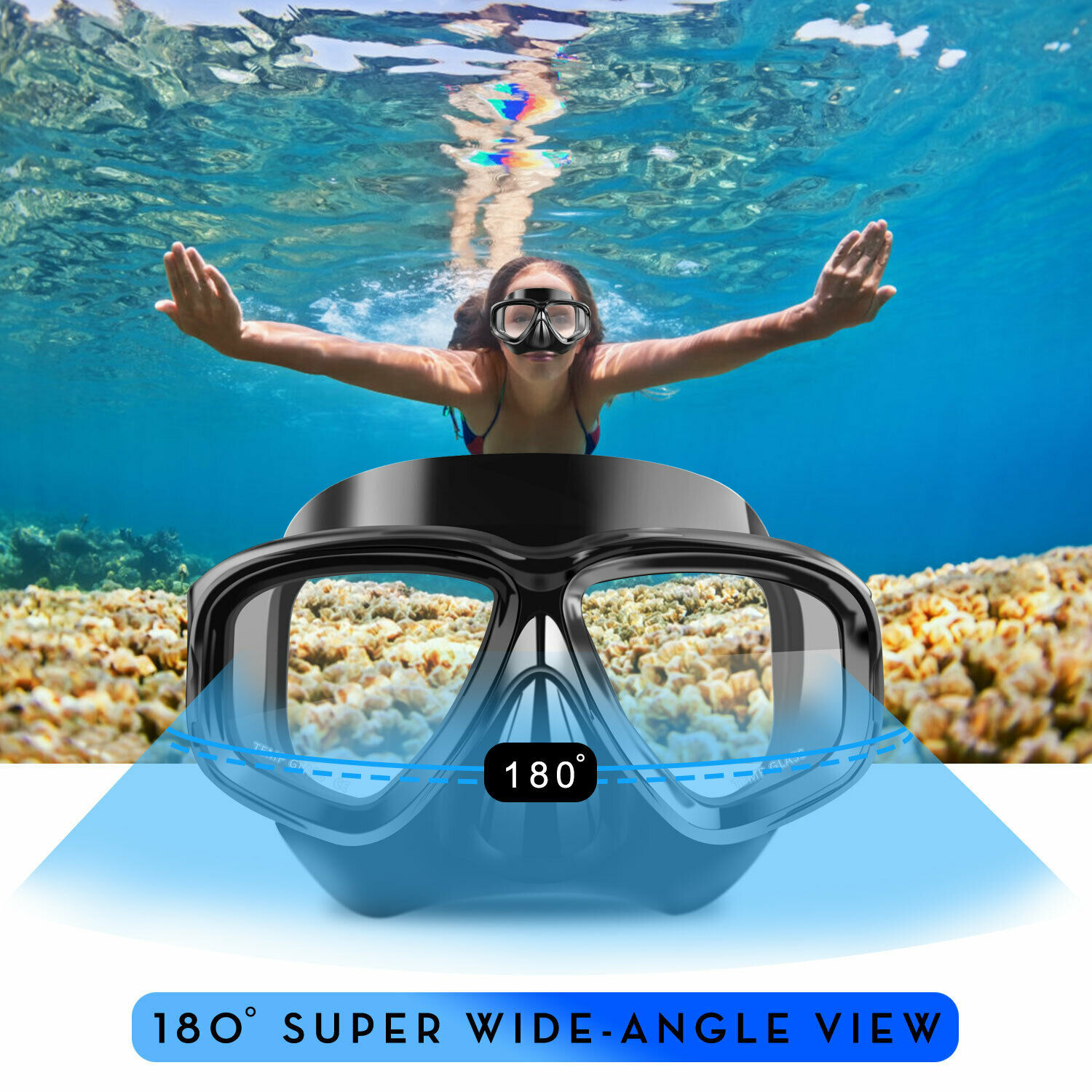 Anti-Fog Swimming Goggles Glasses Scuba Diving Underwater UV Protection ...