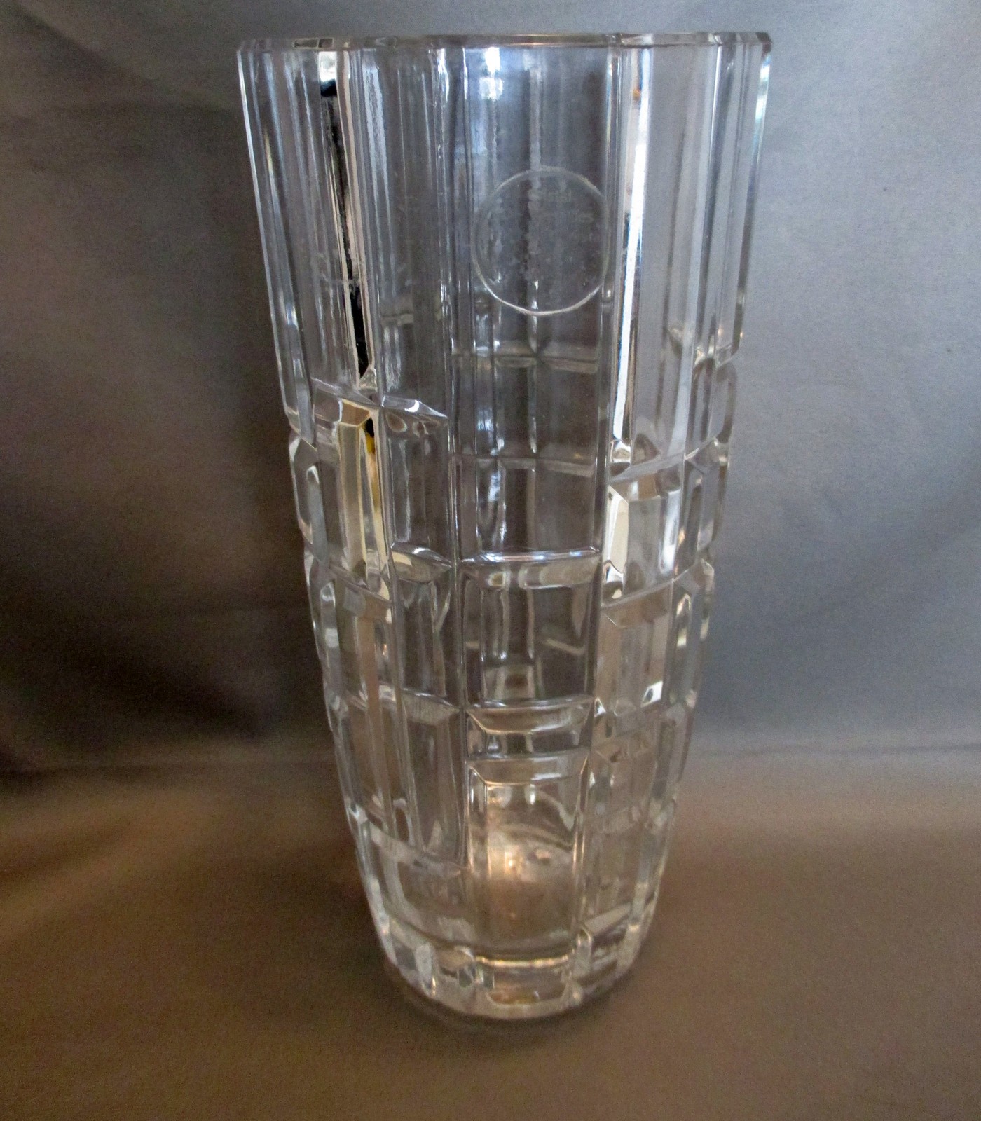 Godinger Crystal de Versailles 9 3/4 inch Vase Geometric Designs W ...