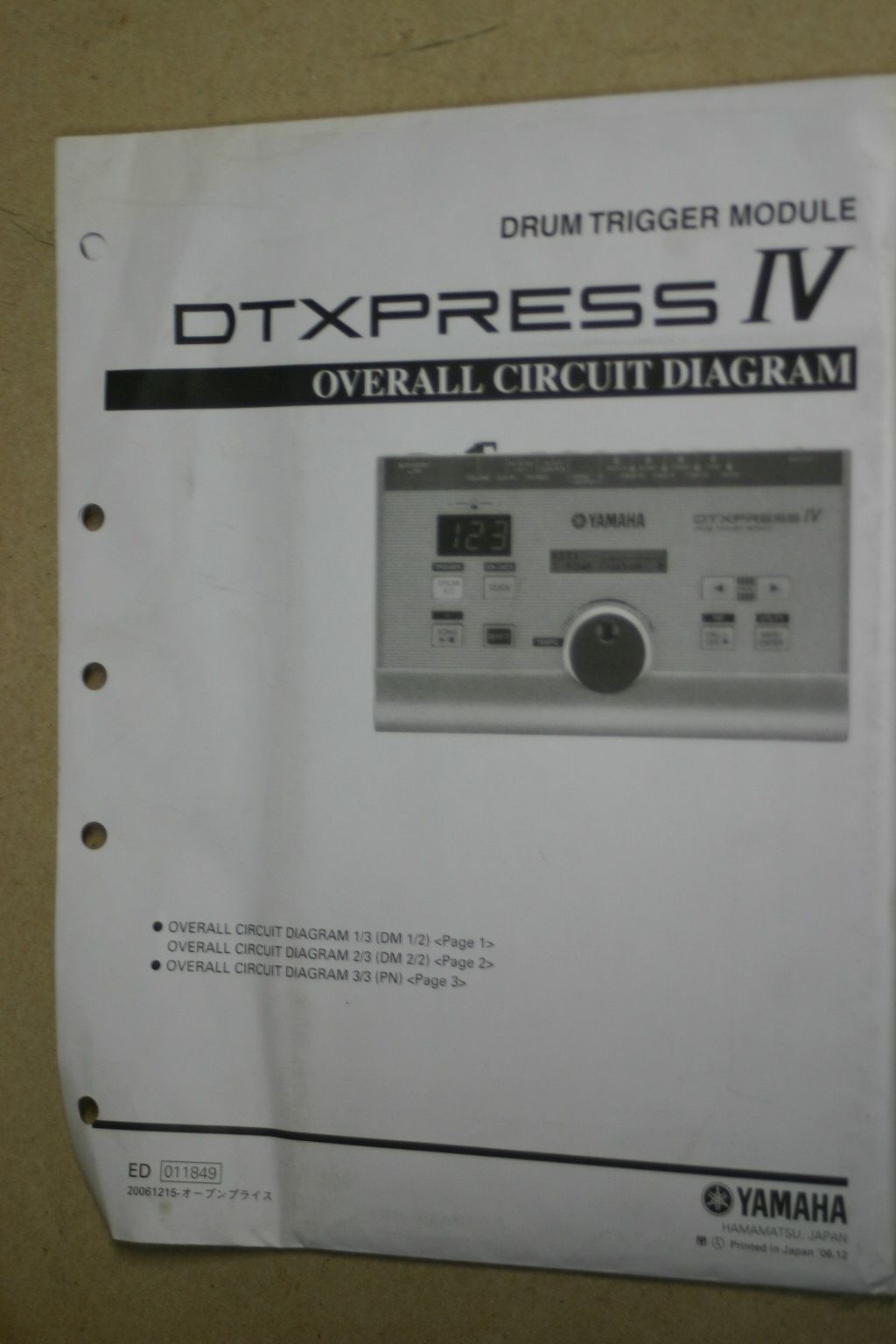Yamaha DTXPRESS IV Drum Trigger Module Overall Circuit Diagram - Test ...