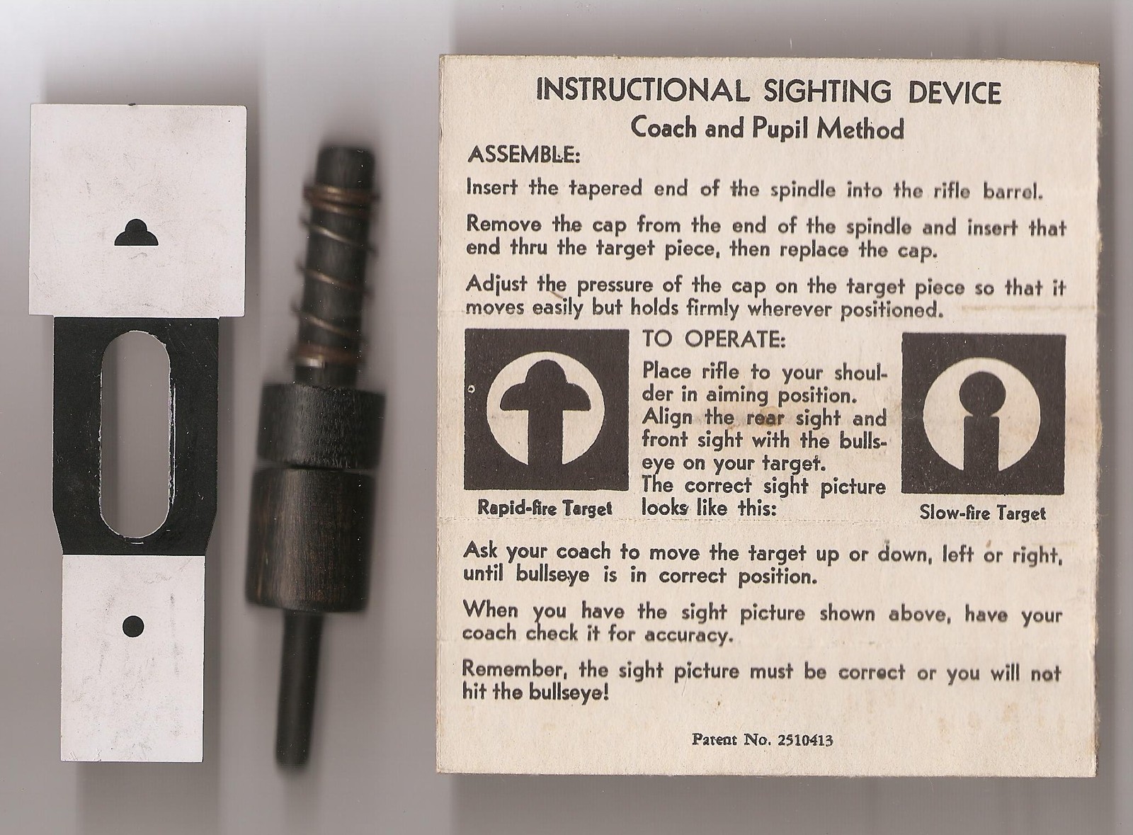 Vintage US Army Military Instructional Sighting Device For Rifle Sights ...