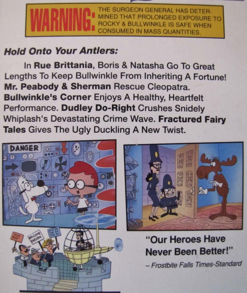 The Adventures of Rocky and Bullwinkle BLUE MOOSE VHS VIDEO Cartoon ...