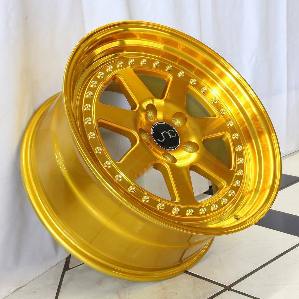17x9 JNC 048 4x100 25 Transparent Gold Wheels Rims Set(4) 73.1 - Wheels