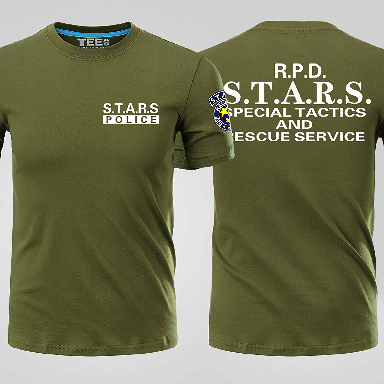 Resident Evil RPD STARS Raccoon T Shirt short sleeve Cosplay Costume ...