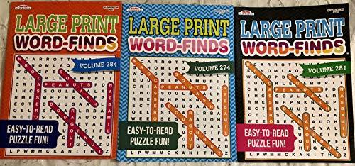 Lot of 3 Kappa LARGE PRINT Word-Finds Circle-A-Word Word Search Seek ...