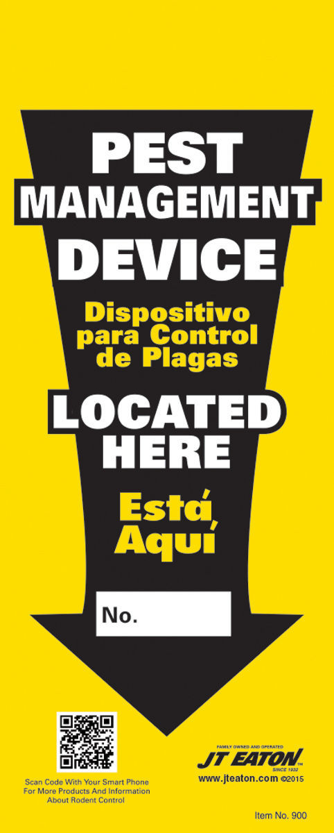 JT Eaton Bait Station Locator Sign 100 Pack Rodent Bait Station Locator ...