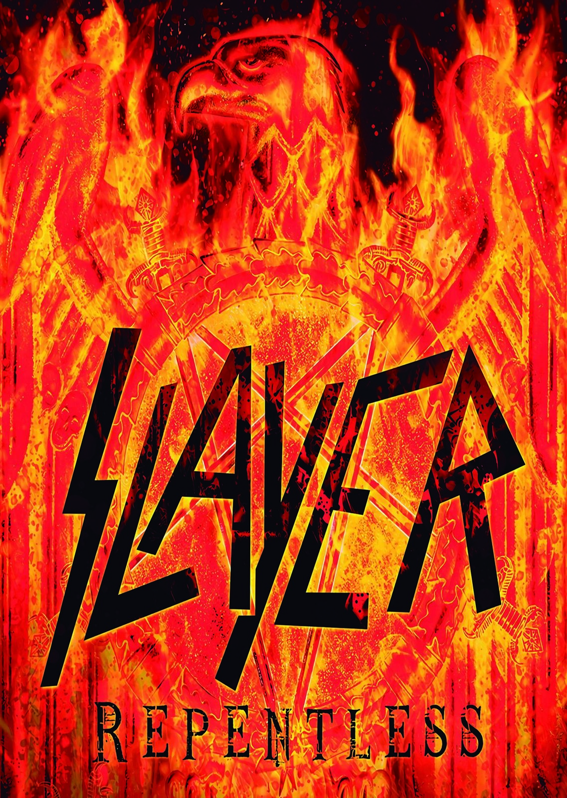 SLAYER Repentless Eagle Fire FLAG CLOTH POSTER BANNER CD Thrash Metal ...