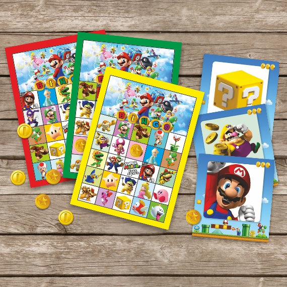 Super Mario Bingo, Party Game, Super Mario Bros Bingo, Mario Luigi ...