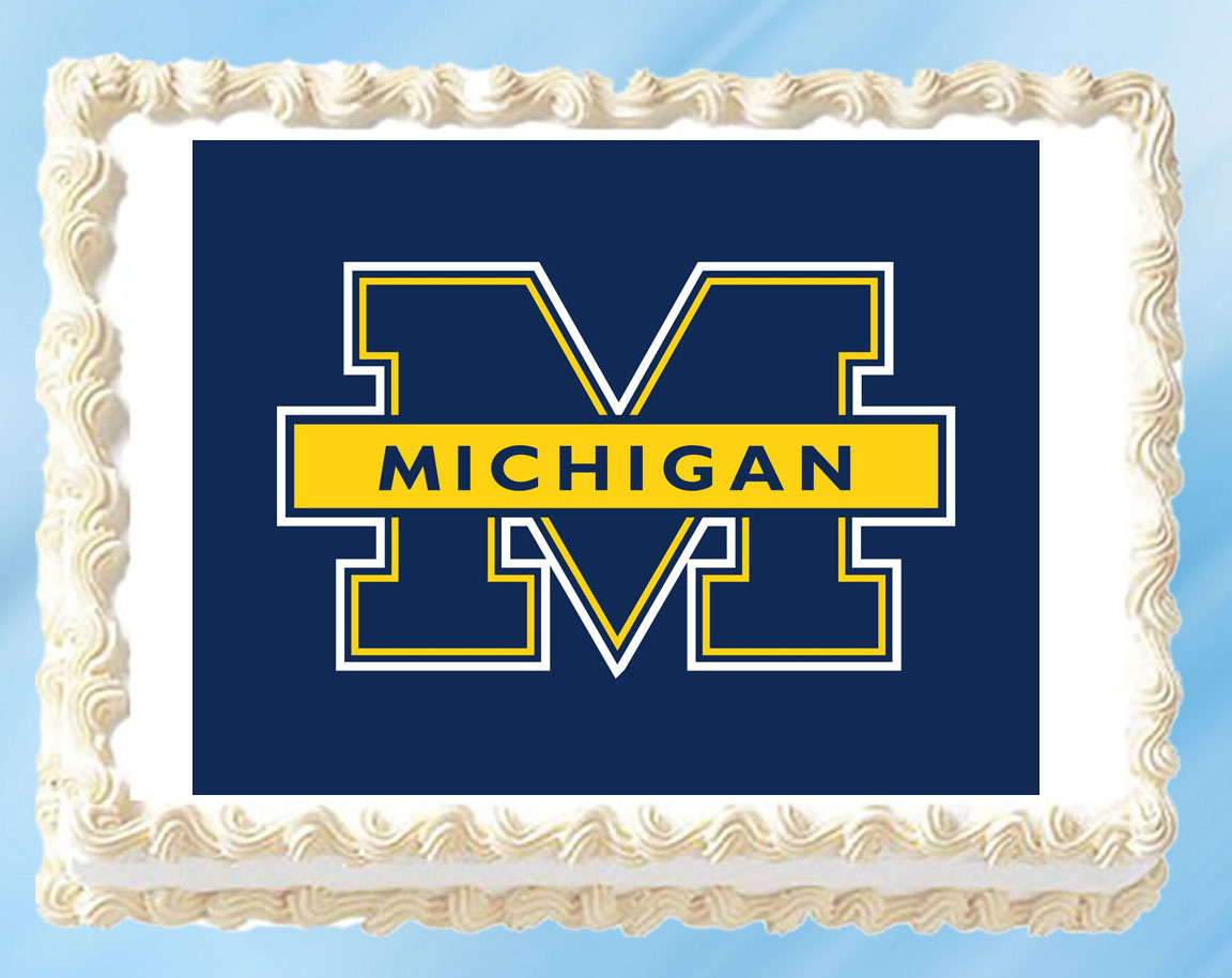 Michigan Wolverines Edible Image Topper Cupcake Cake Frosting 1/4 Sheet ...