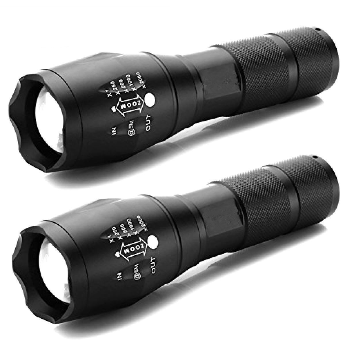 2PC G700 Tactical Flashlight LED 8000 Lumens Alonefire ShadowHawk Set ...
