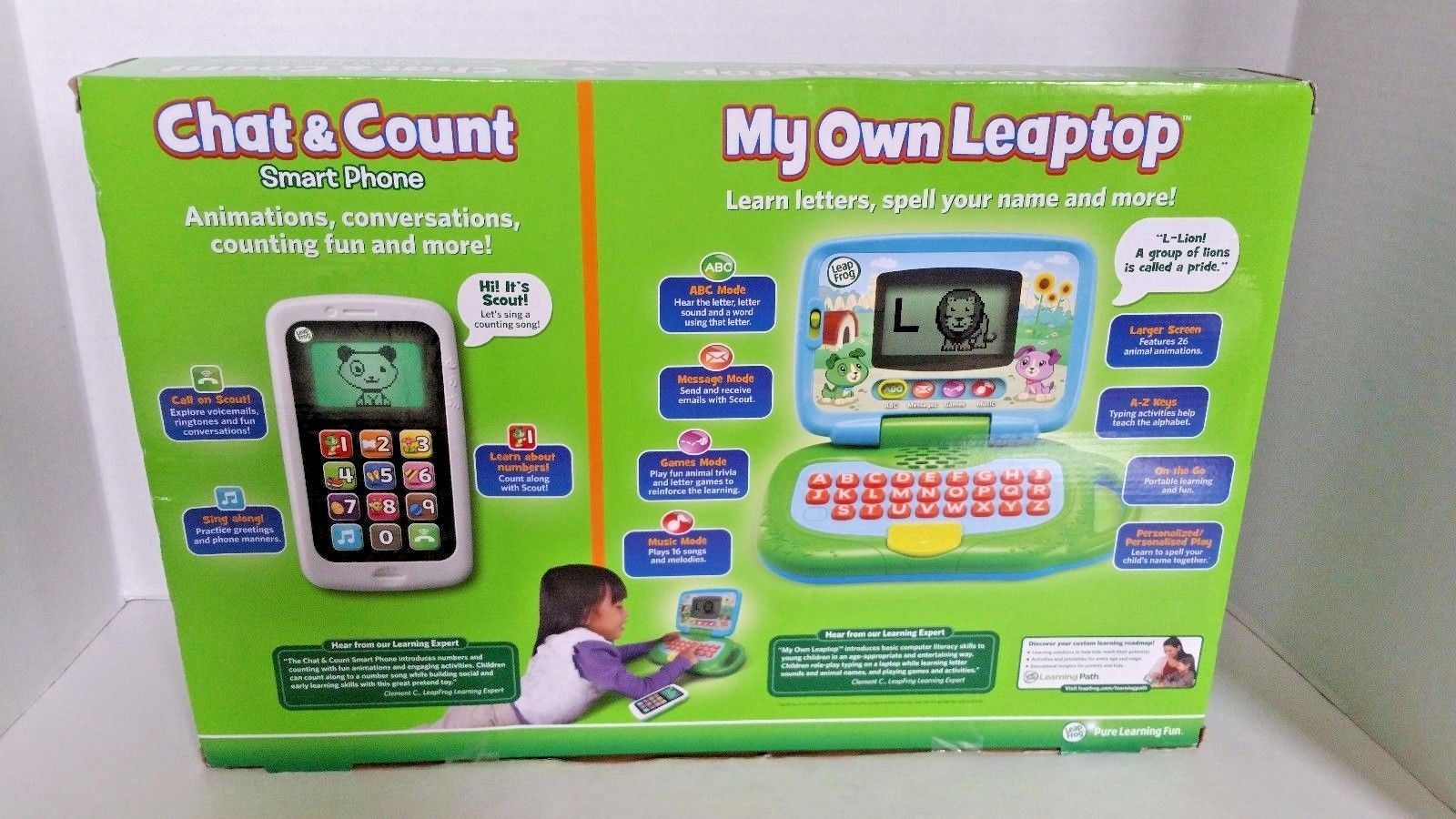 LeapFrog Leaptop & Chat & Count Smartphone Baby Bundle Green/White New ...