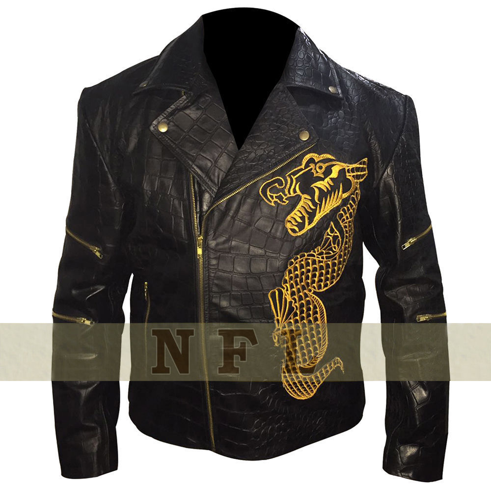 Men's Killer Croc Suicide Squad Waylon Jones Biker Black Leather Jacket ...