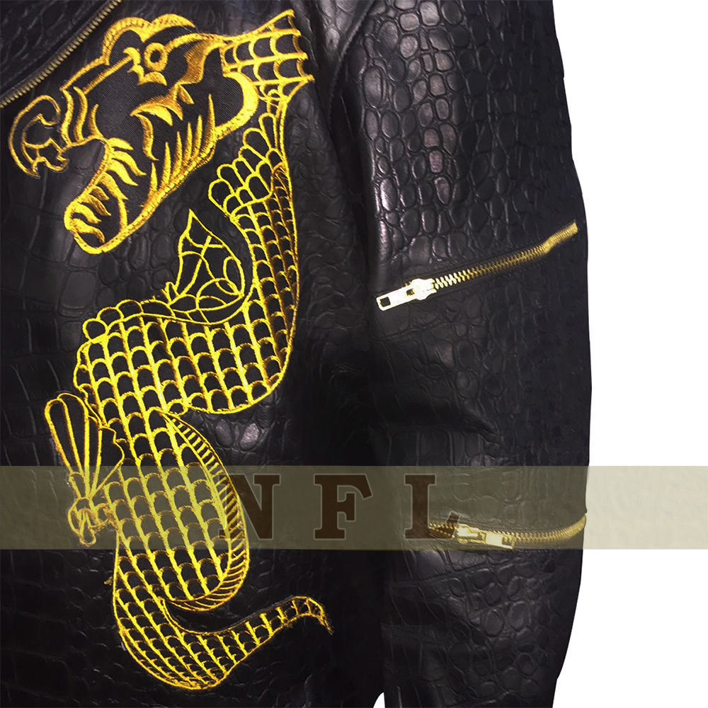 Men's Killer Croc Suicide Squad Waylon Jones Biker Black Leather Jacket ...