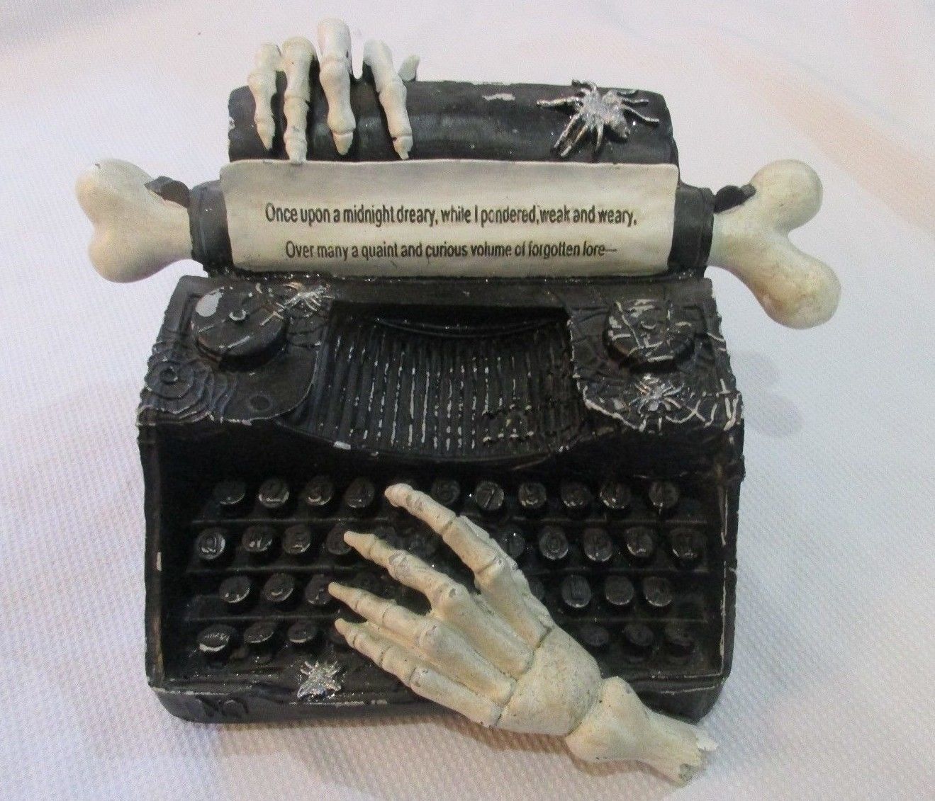 SPOOKY HALLOWEEN TYPEWRITER PROP SKELETAL HANDS BONE SPIDER new - Other ...