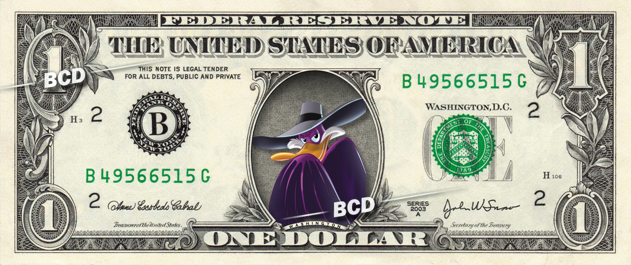 DARKWING DUCK on REAL Dollar Bill Disney Cash Money Memorabilia ...