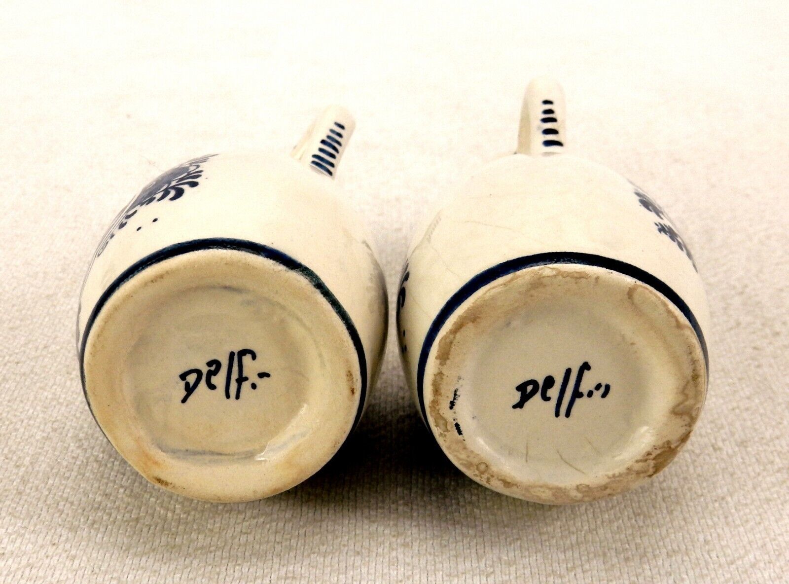 Vintage Delft Blue Porcelain Cruet Set w/Wood Tray, Oil & Vinegar, Cork ...