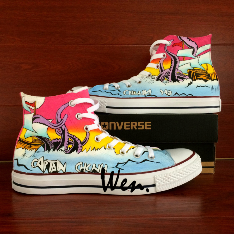 Sailing Octopus Converse All Star Chunk! No Captain Chunk Hand Painted ...