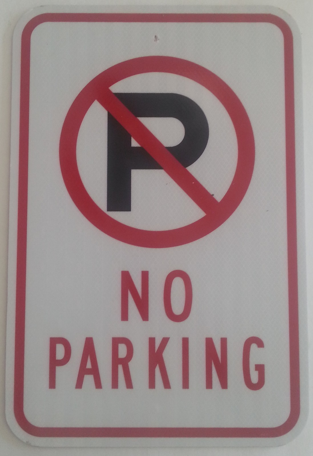 TRAFFIC SIGN: No Parking Symbol- Reflective 12" X 18" NOS - Signs
