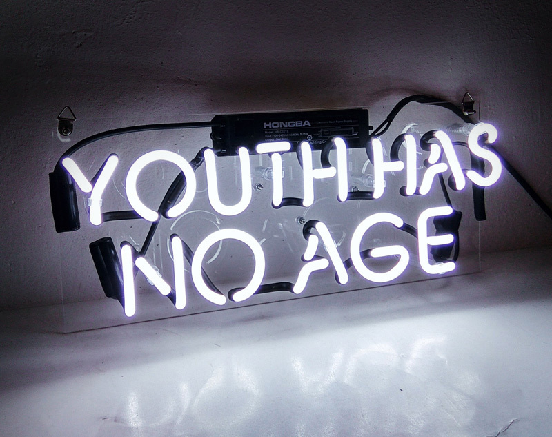 Youth Has No Age Neon Sign 14" x 6" - Other Collectible Lighting
