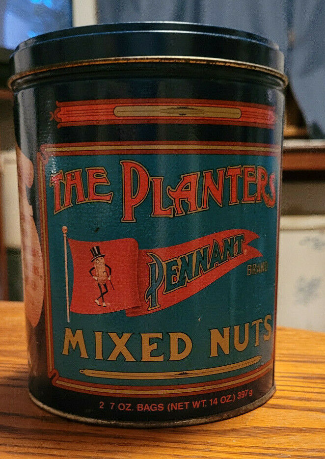 Vintage Planters Mixed Peanuts Tin Collectible Decorative Planter Multi ...
