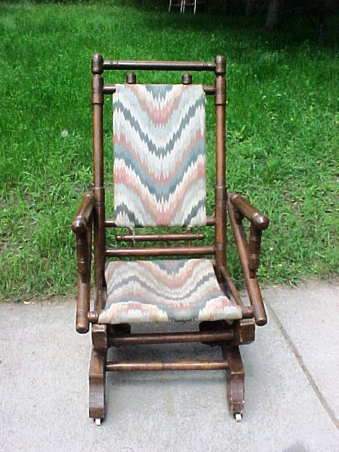 Antique Eastlake Platform Rocker,c.1800-1850,America,Wood&Fabric,Chair ...