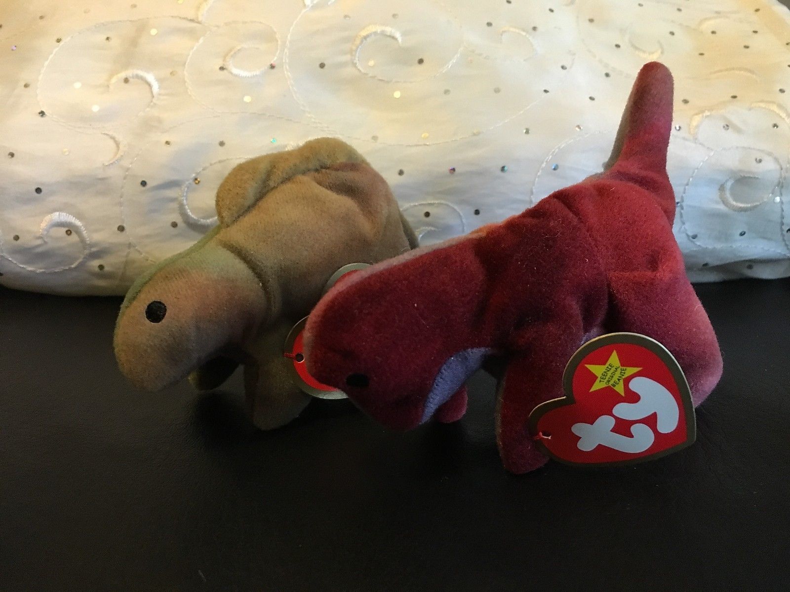TY TEENY BEANIE BABIES REX TYRANNOSAURUS & STEG STEGOSAURUS LOT OF 2 ...