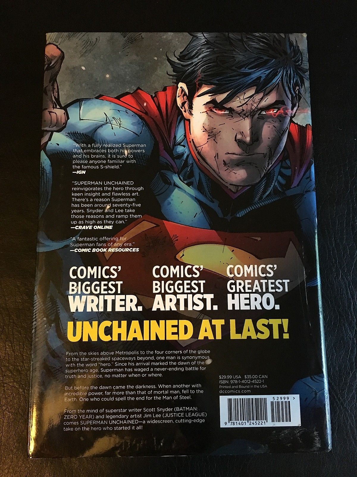 SUPERMAN UNCHAINED DELUXE EDITION THE NEW 52 HARDCOVER GRAPHIC NOVEL DC ...
