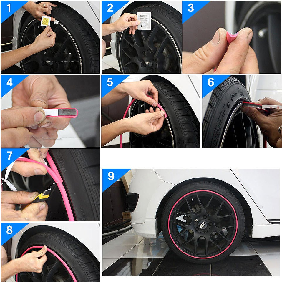Rimblades Alloy Wheel Rim Protectors Tyres Tire Guard Rubber Moulding ...