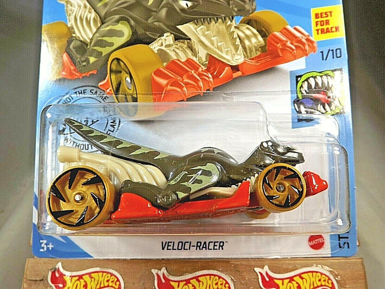 2020 Hot Wheels #177 Street Beasts 1/10 VELOCI-RACER Olive/Orange w ...
