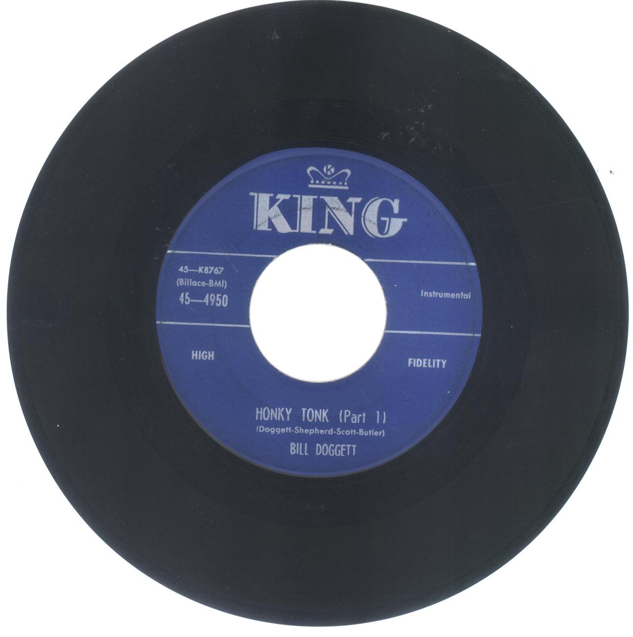 Bill Doggett 45 rpm Honky Tonk Parts 1 & 2 King Records #4950 - Records Bill Doggett 45 rpm Honky Tonk Parts 1 & 2 King Records #4950 - Records