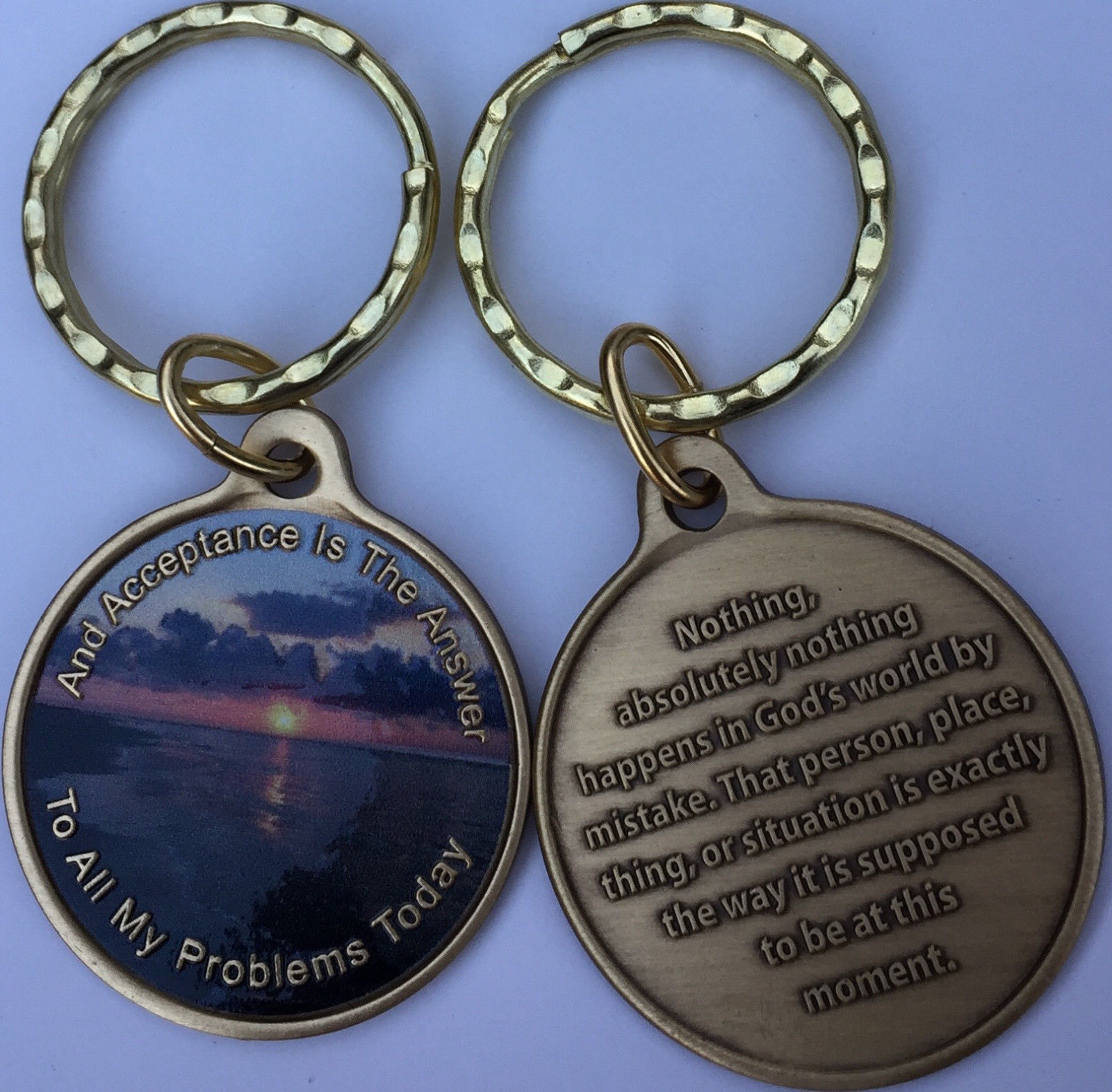 Acceptance Is The Answer Beach Sunrise Color Bronze AA Keychain 449 417 ...