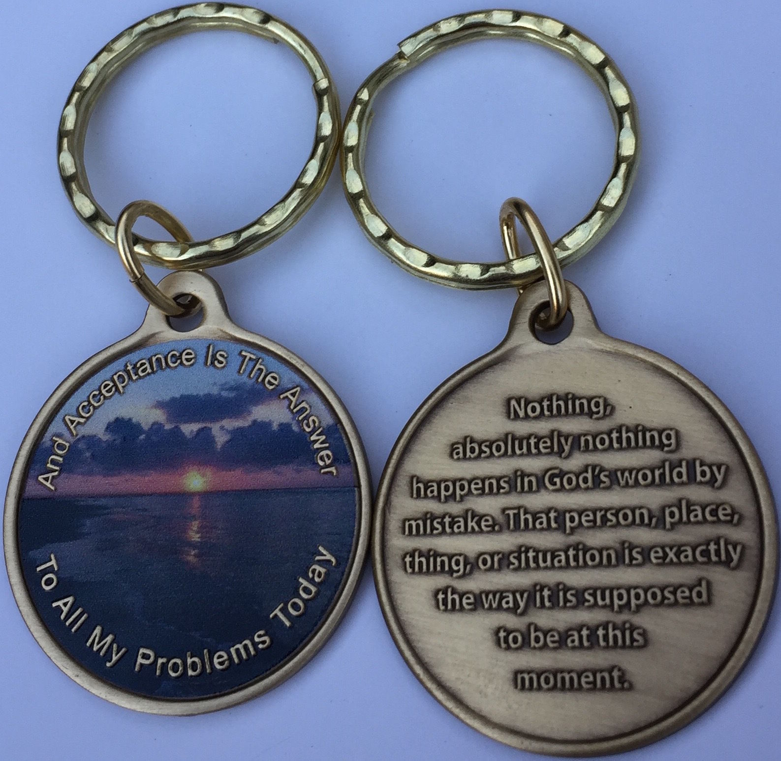 Acceptance Is The Answer Beach Sunrise Color Bronze AA Keychain 449 417 ...